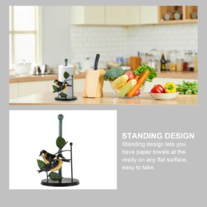 Zerodeko Birds Paper Towel Holder Metal Farmhouse Towel Stand Roll Towel Rack Countertop Napkin Dispenser for Home Living Room Kitchen Decor