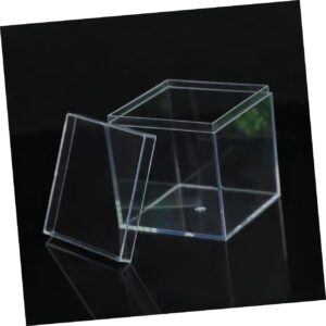 GLEAVI Clear Square Cube 60 Pcs Packing Box Candy Containers Party Candy Bag Party Gift Candy Cake Gift Container Candy Packaging Case Party Candy Storage Cases Seal Specimen Acrylic