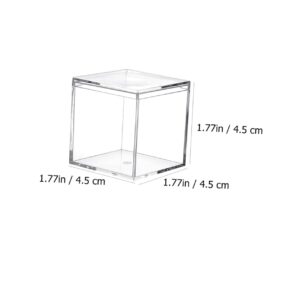 GLEAVI Clear Square Cube 60 Pcs Packing Box Candy Containers Party Candy Bag Party Gift Candy Cake Gift Container Candy Packaging Case Party Candy Storage Cases Seal Specimen Acrylic