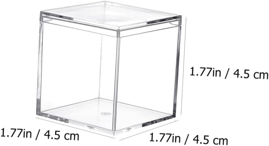 GLEAVI Clear Square Cube 60 Pcs Packing Box Candy Containers Party Candy Bag Party Gift Candy Cake Gift Container Candy Packaging Case Party Candy Storage Cases Seal Specimen Acrylic