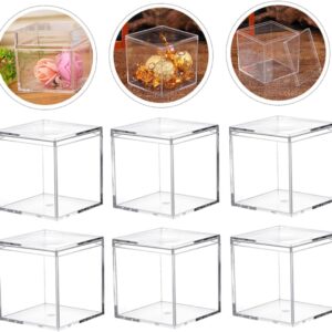 GLEAVI Clear Square Cube 60 Pcs Packing Box Candy Containers Party Candy Bag Party Gift Candy Cake Gift Container Candy Packaging Case Party Candy Storage Cases Seal Specimen Acrylic