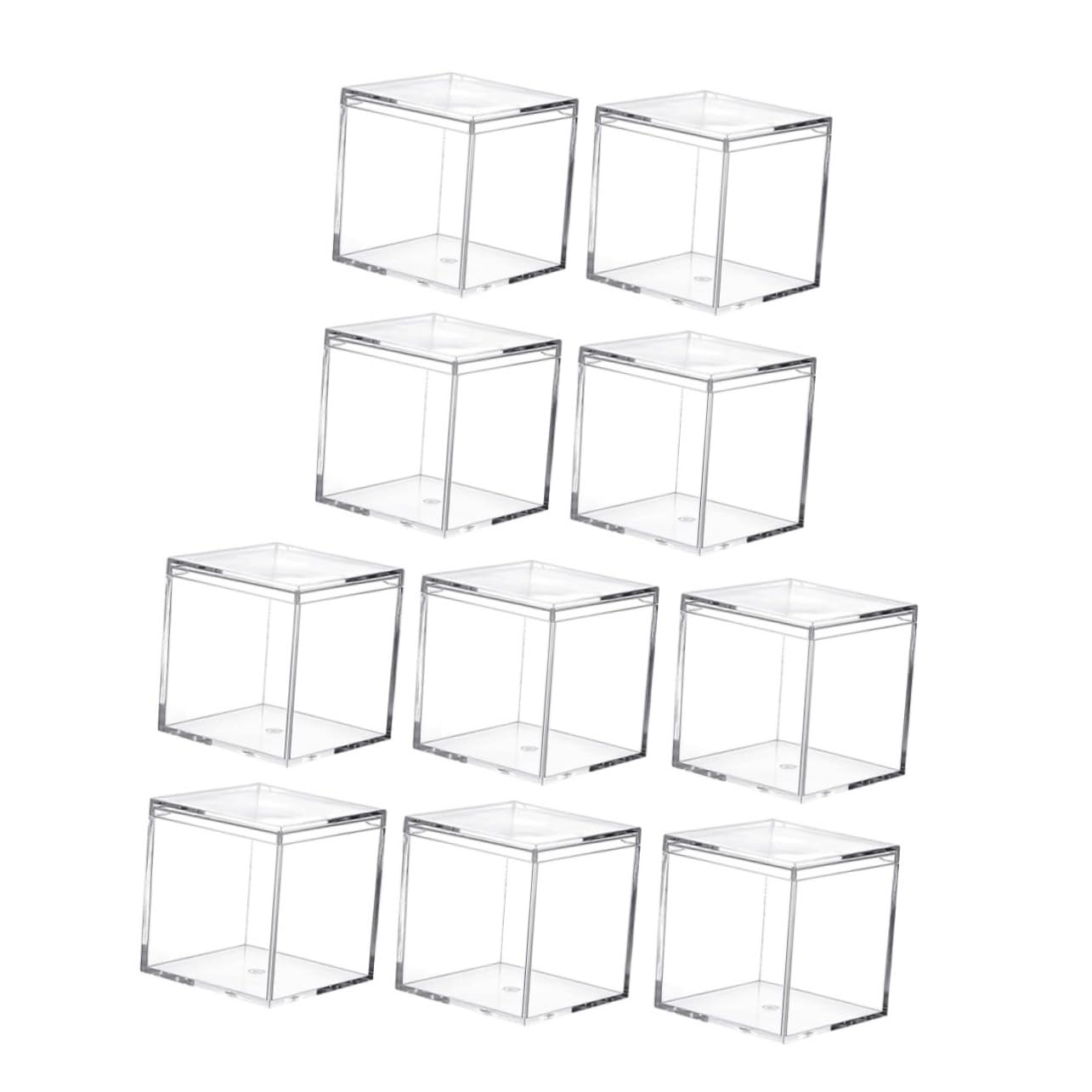 GLEAVI Clear Square Cube 60 Pcs Packing Box Candy Containers Party Candy Bag Party Gift Candy Cake Gift Container Candy Packaging Case Party Candy Storage Cases Seal Specimen Acrylic