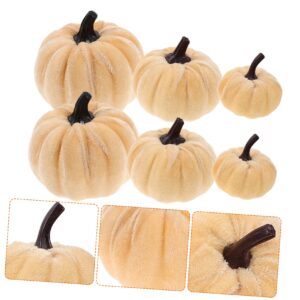 HOMSFOU 6pcs Pumpkin Pumpkin Prop Cloth Artificial Supplies Model Wrapped Venue Setting Props Decorations Halloween Decorations Halloween Pumpkin Ornament