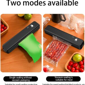 Vacuum Sealer - Automatic Food Vacuum Sealer with LED Indicator, Food Vacuum Sealer for Food Preservation Airtight Packaging System, Compact Design (Black)