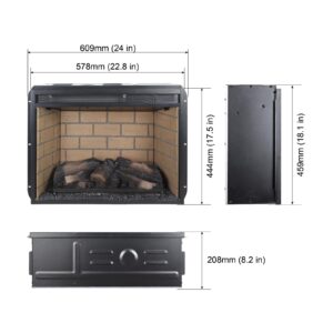 Xshelley 23 inch Infrared Quartz Electric Fireplace Inserts, Electric Fireplace Wall-Mounted, Electric Foreplace with Remote Control, Realistic Flame, 1500W Heat/ 5018 BTU (23 inch)