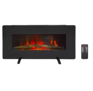 36 inch electric fireplace, ultra-thin recessed wall mounted fireplace for living room/bedroom with remote control, adjustable flame, 6h timer, 1400w