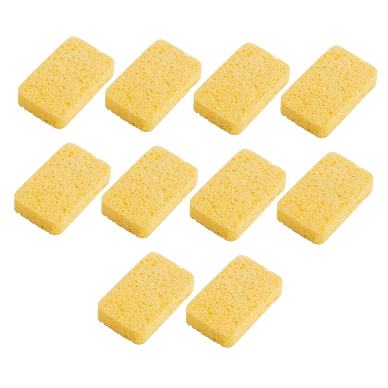 Mobestech 10Pcs Desk Cleaner Ceramics Nubuck Cleaner Cellulose Scrub Sponge rag Tableware Cleaning Supplies no Scratches Sponge Cleaning Brush dishwashing Supplies Clothing