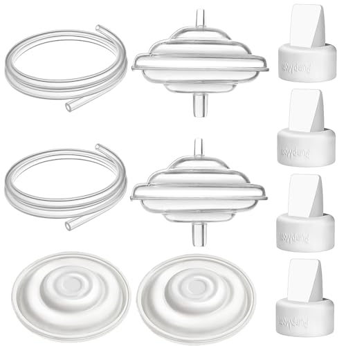 PumpMom Pump Parts Compatible with Spectra and Motif, Replacement Duckbill Valves, Tubes and Silicone Membrane for Spectra S2 Spectra S1 9 Plus and SG Breastpumps