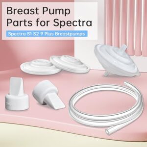 PumpMom Pump Parts Compatible with Spectra and Motif, Replacement Duckbill Valves, Tubes and Silicone Membrane for Spectra S2 Spectra S1 9 Plus and SG Breastpumps