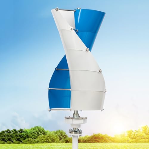 OLONETO 3KW Wind Turbine Generator Kit 12v 24v 48v 96v with Controller + 100W*2 Solar Panels Vertical Axis Wind Turbine Generator Home Wind and Solar Hybrid System (Color : 48V)