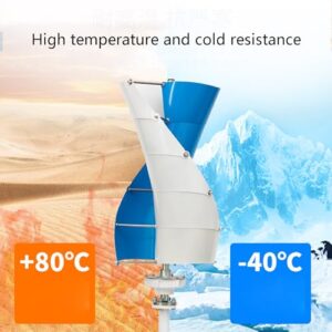 OLONETO 3KW Wind Turbine Generator Kit 12v 24v 48v 96v with Controller + 100W*2 Solar Panels Vertical Axis Wind Turbine Generator Home Wind and Solar Hybrid System (Color : 48V)