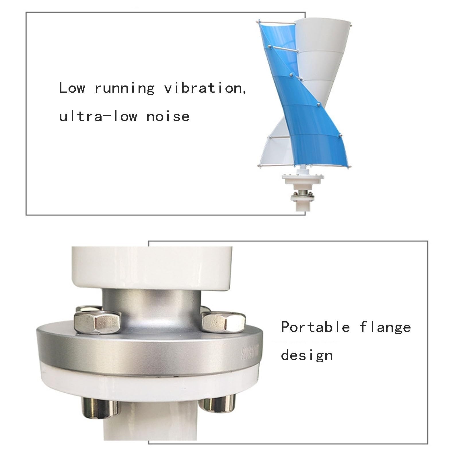 OLONETO 3KW Vertical Axis Wind Turbine Kit 12V 24V 48V Household Wind and Photovoltaic Power Generation Complementary System with Controller + 100W*2 Solar Panels (Color : 12V)