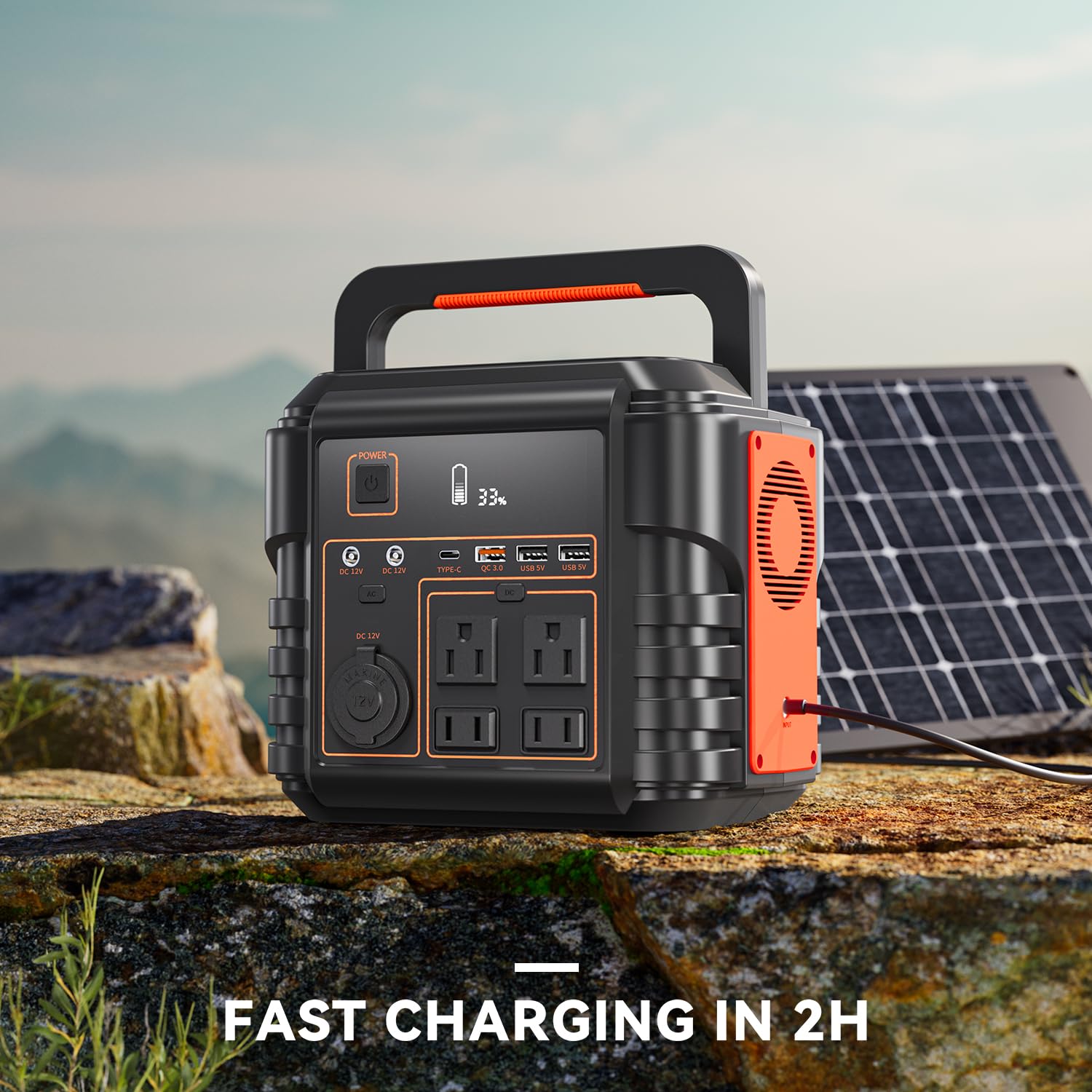 Steelite Portable Power Station 300W (Peak 600W) 296Wh Solar Generator with 110V Pure Sine Wave AC Outlets Backup Lithium Battery for Outdoors Camping Travel Hunting Blackout For Home Use Emergency RV