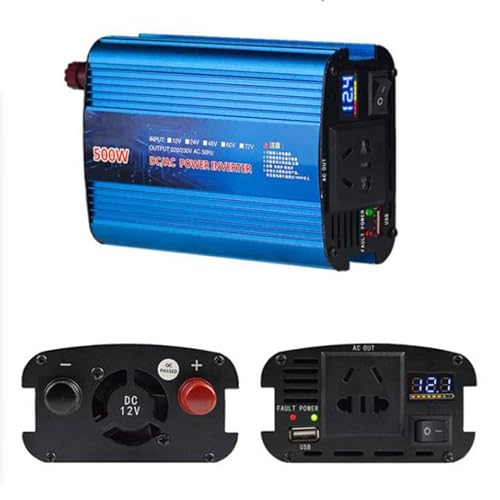 Solar Inverter 500w-2500w Car Inverter 12v24v48v to 220v Solar Inverter Car Truck Electric Household Power Converter (Color : 12V, Size : 1200w)