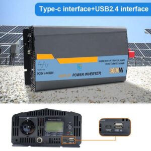 High Frequency Off-Grid Air Conditioner Inverter 12v 220v Solar Inverter 1000w Pure Sine Wave Inverter Power Inverter with Remote Control (Size : DC12V-AC220V-240V)