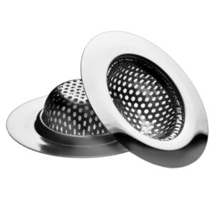 2 pack - 2.75" top / 1.5" basket- stainless steel bathtub drain strainer cover shower hair drain catcher sink strainer filter basket for bathroom