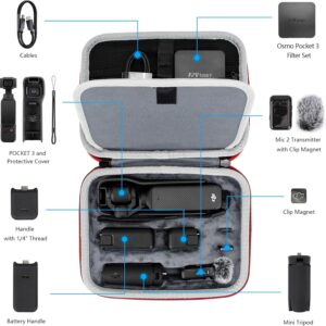 FPVtosky Hard Carrying Case for DJI Osmo Pocket 3/ Creator Combo, Portable Osmo Pocket 3 Storage Case Carry Bag, DJI Pocket 3 Accessories [Case Only]