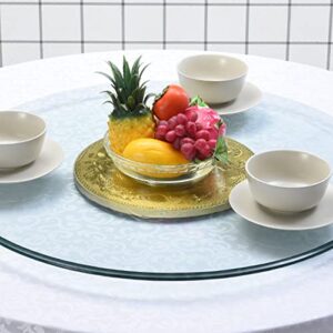 Tempered Glass Rotating Tray, Lazy Susan Turntable, Display Rotating Plate, Table Dish Revolving/Rotating Stand, Aluminum Alloy Bearing, Round Table Top Rotating Table Tray-Transparent Aluminium Alloy