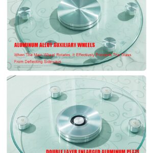 LWQFHI Lazy Susan Turntable Glass Lazy 80cm Lazy Susan Round Turntable On Table, Clear Tempered Glass Rotating Serving Tray for Dining Table 80cm