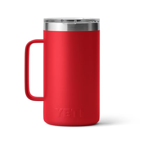 YETI Rambler 24 oz Mug, Vacuum Insulated, Stainless Steel with MagSlider Lid, Rescue Red