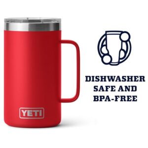 YETI Rambler 24 oz Mug, Vacuum Insulated, Stainless Steel with MagSlider Lid, Rescue Red