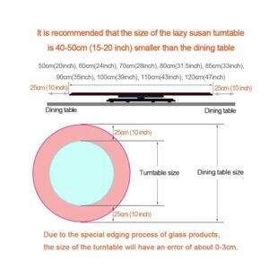 Clear Rotating Tray, Tempered Glass Large Lazy Susan Heavy Duty Turntable, Round Dining Table Large Tableware Serving Plate, for Kitchen Tabletop Rotating Tray ( Color : Clear , Size : 110cm (43inch)