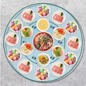 Clear Rotating Tray, Tempered Glass Large Lazy Susan Heavy Duty Turntable, Round Dining Table Large Tableware Serving Plate, for Kitchen Tabletop Rotating Tray ( Color : Clear , Size : 110cm (43inch)