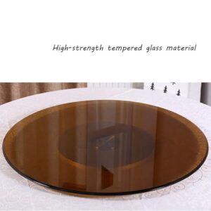 Glass Serving Lazy Susan Dining Table Turntable, Round Heavy Duty Tempered Glass Large Turntable Serving Plate, for Kitchen Dining Tables Serving Plate ( Color : Brown , Size : 60cm (24inch) )