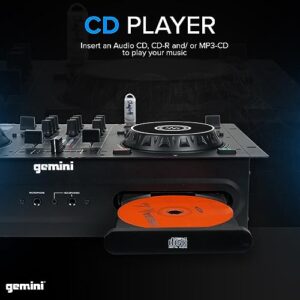 Gemini Sound CDM-4000BT: All-in-One DJ CD Player & Mixer Combo with Bluetooth - Ideal for Aspiring DJs, Dual CD/USB for Home & Event Use, User-Friendly Controls with Jog Wheels and Pitch Control