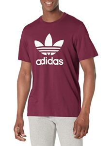 adidas originals men's adicolor trefoil tee, victory crimson/white, x-small