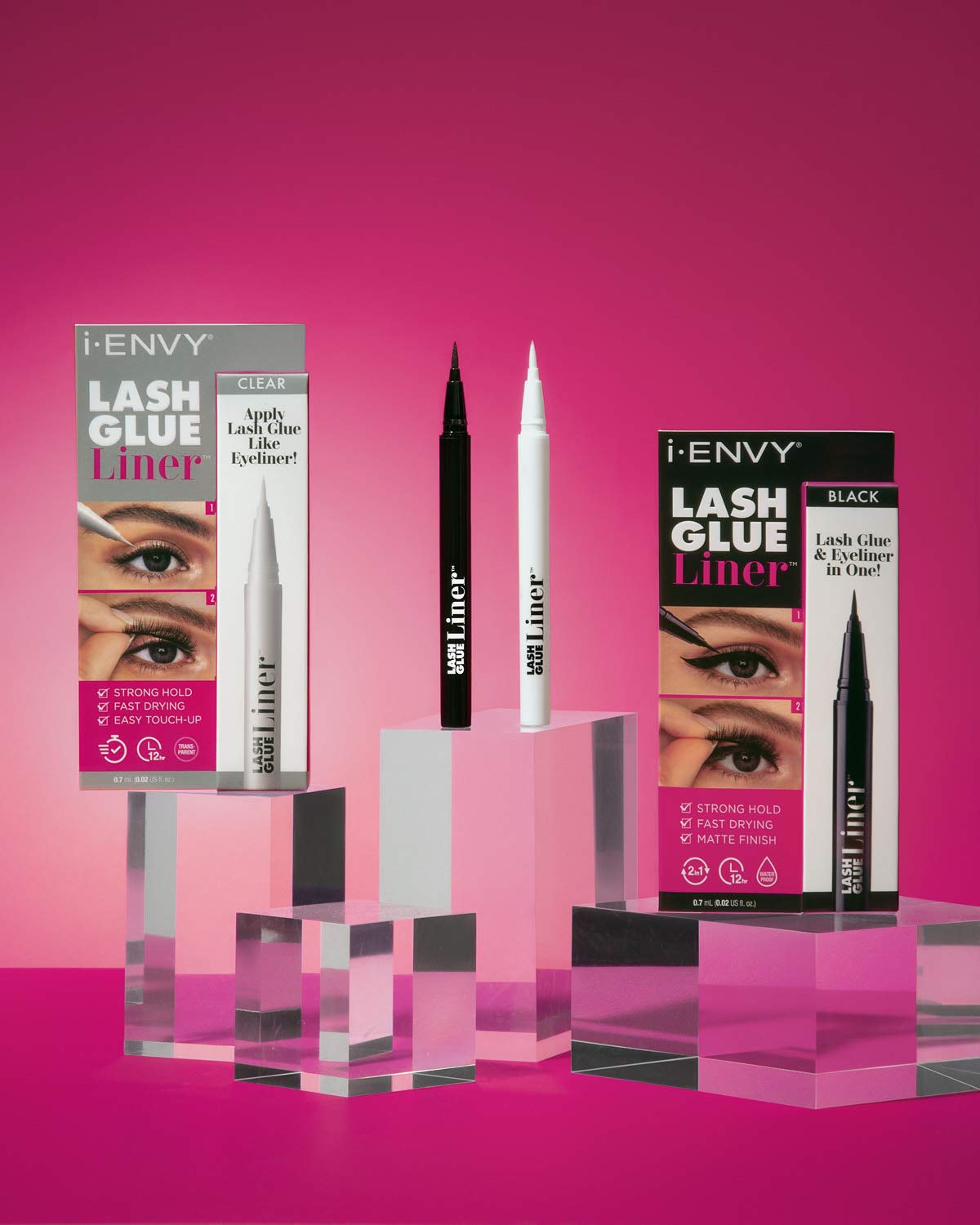 i-Envy Lash Glue Liner Eyelash Adhesive (Clear) Quick Precise Application Dries Clear Matte Finish 0.7mL (0.02 Oz)