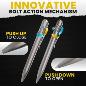 BASTION® Luxury Bolt Action Pen, Durable Professional Ballpoint Pen with Fine Tip, EDC Pen Ink Refillable Pen - 100% Titanium