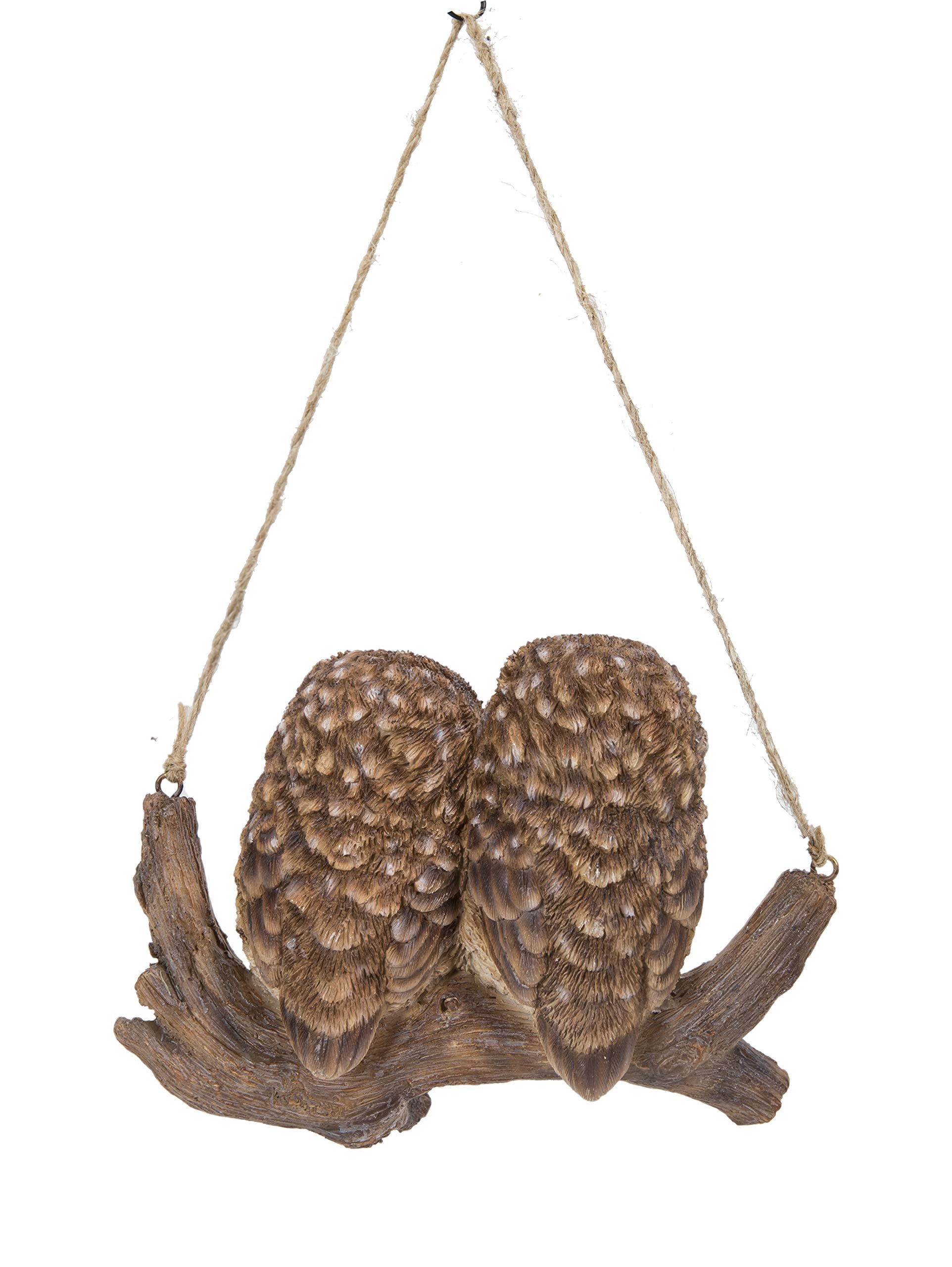 Hi-Line Gift Hanging Baby OWLETS ON A Branch, Brown