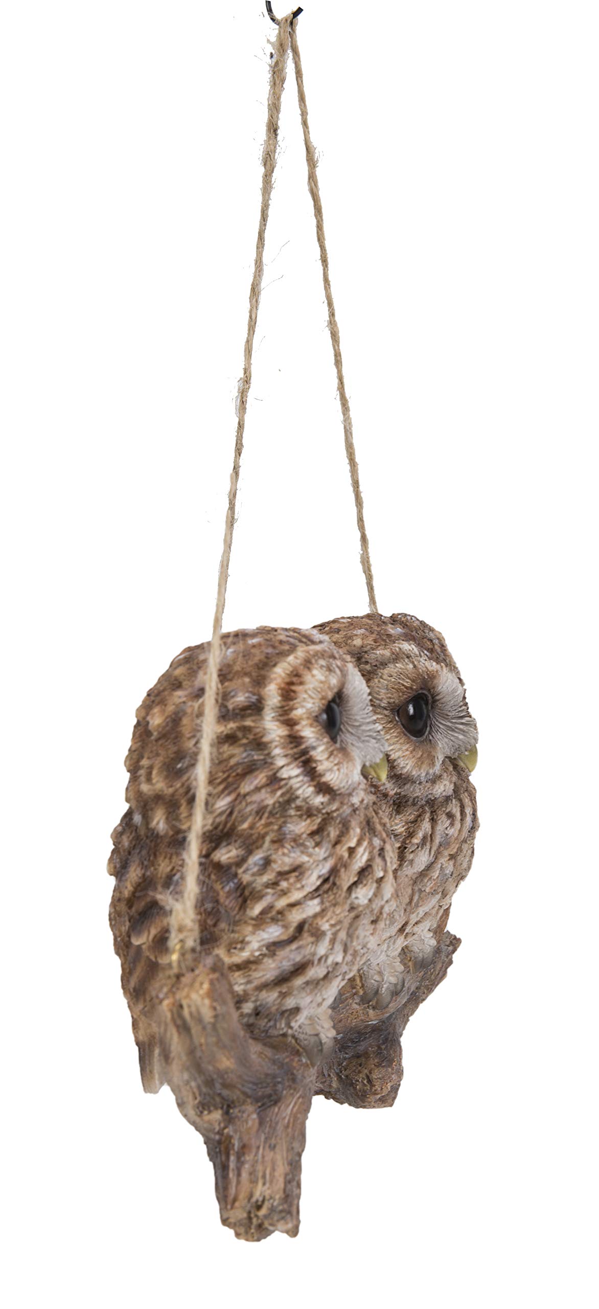 Hi-Line Gift Hanging Baby OWLETS ON A Branch, Brown