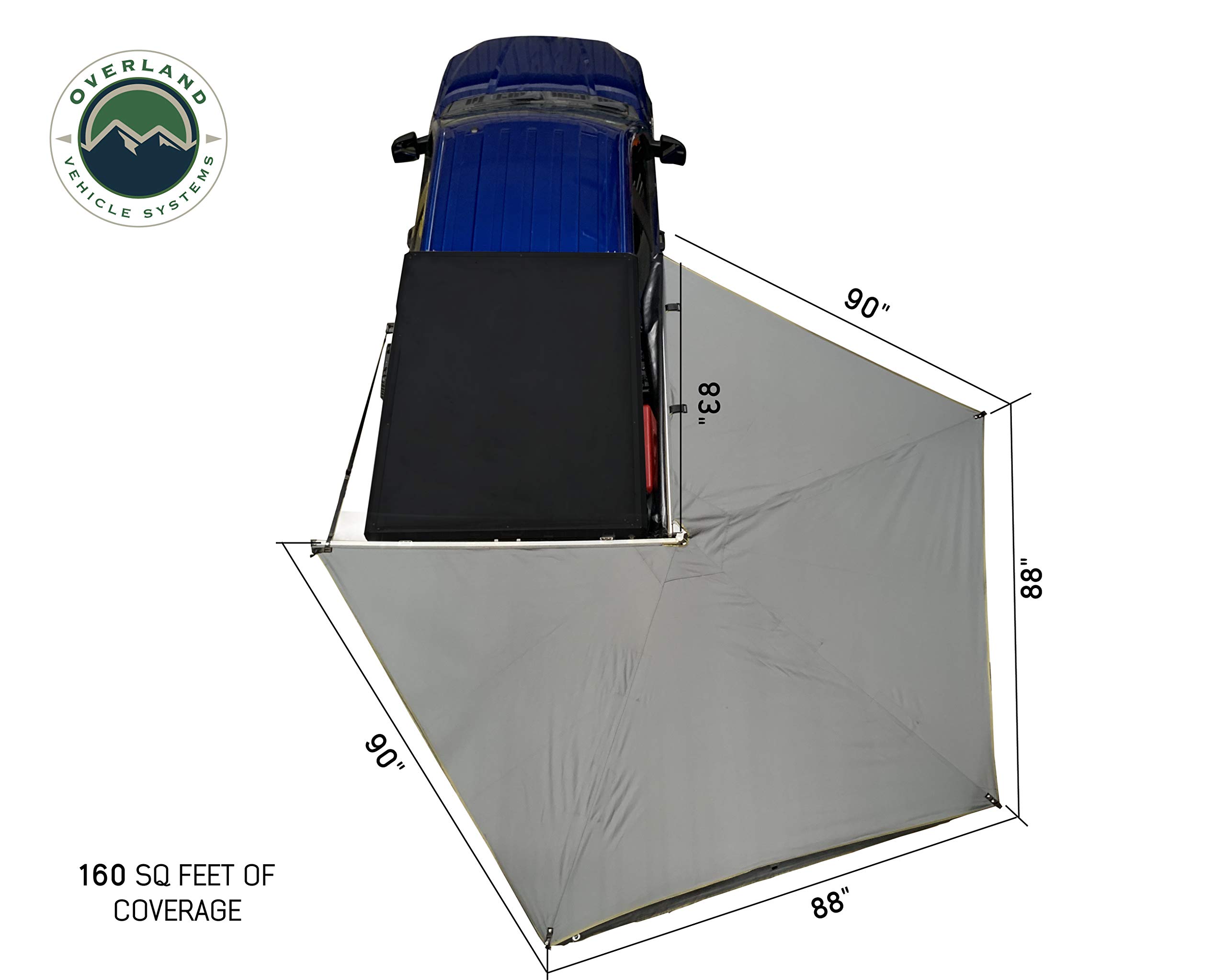 Nomadic 270 LT Awning - Passenger Side - Dark Gray Cover with Black Cover Universal