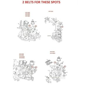 CD Player Belt Kit (1x Door Belt + 2x Drive Belts) For Sony CDP-CX300 CDP-CX335 CDP-CX350 CDP-CX355 CDP-CX400 CDP-CX450 CDP-CX455 CDP-CX691 CDP-M333ES CDP-M555ES DVP-CX995V