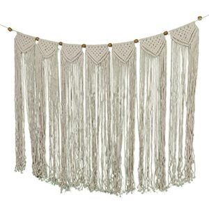 Macrame Wall Hanging Curtain Bohemian Wall Decor Woven Home Decoration for Apartment Bedroom Living Room Fringe Garland Banner for Gallery Baby Nursery, 47" L X 28" W