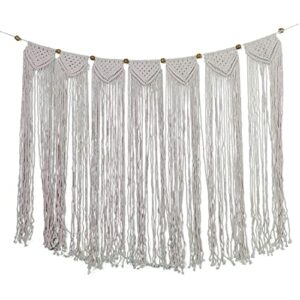 Macrame Wall Hanging Curtain Bohemian Wall Decor Woven Home Decoration for Apartment Bedroom Living Room Fringe Garland Banner for Gallery Baby Nursery, 47" L X 28" W