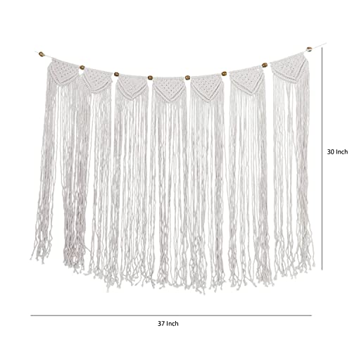 Macrame Wall Hanging Curtain Bohemian Wall Decor Woven Home Decoration for Apartment Bedroom Living Room Fringe Garland Banner for Gallery Baby Nursery, 47" L X 28" W