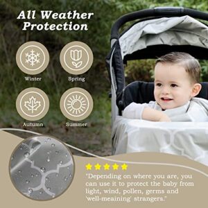 B.Loved Baby - Multi-Use Protective Baby Canopy and Playmat, Nursing or Breastfeeding Cover, Weather-Proof Baby Seat Cover, Car Seat, Shopping Cart, High Chair, and Stroller Cover, Grey