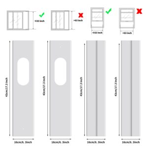 gulrear Dual Hose Portable Air Conditioner Window kit, Window Seal Plates Suitable for Portable AC vent kit Adjustable Length from 25" to 59" for 5.9" Diameter Exhaust and Intake Outlet Portable AC