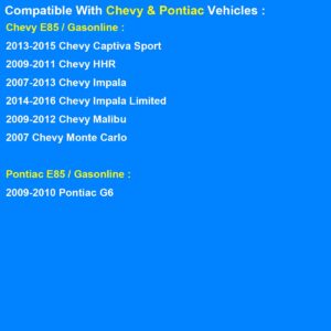 E85 Gas Cap, Flex Fuel Cap Replace GT294, 15896222 Compatible with Chevy - 2013-2015 Captiva Sport, 2009-2011 HHR, 2007-2013 Impala, 2014-2016 Impala Limited, 2009-2012 Malibu, 2009-2010 Pontiac G6