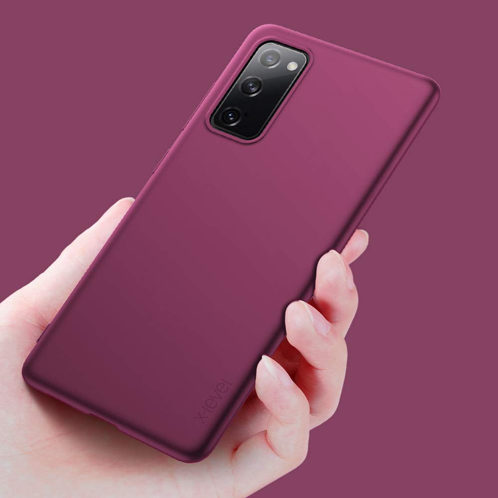 X-Level Samsung Galaxy S20 FE/5G Case - Slim Fit Ultra-Thin Soft TPU, Matte Finish [Guardian Series] - Wine Red