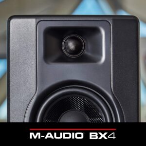 M-Audio BX4 4.5" Studio Monitors, HD PC Speakers for Recording and Multimedia with Music Production Software, 120W, Pair, Black