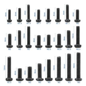 NINDEJIN 650pcs Laptop Screws Kit, Replacement Computer Notebook Miniature Screws, M1.4 M1.7 M2 M2.5 M3 Laptop Motherboard Round Pan Head Phillips Screws Set for Toshiba DELL Sony IBM HP Samsung Asus