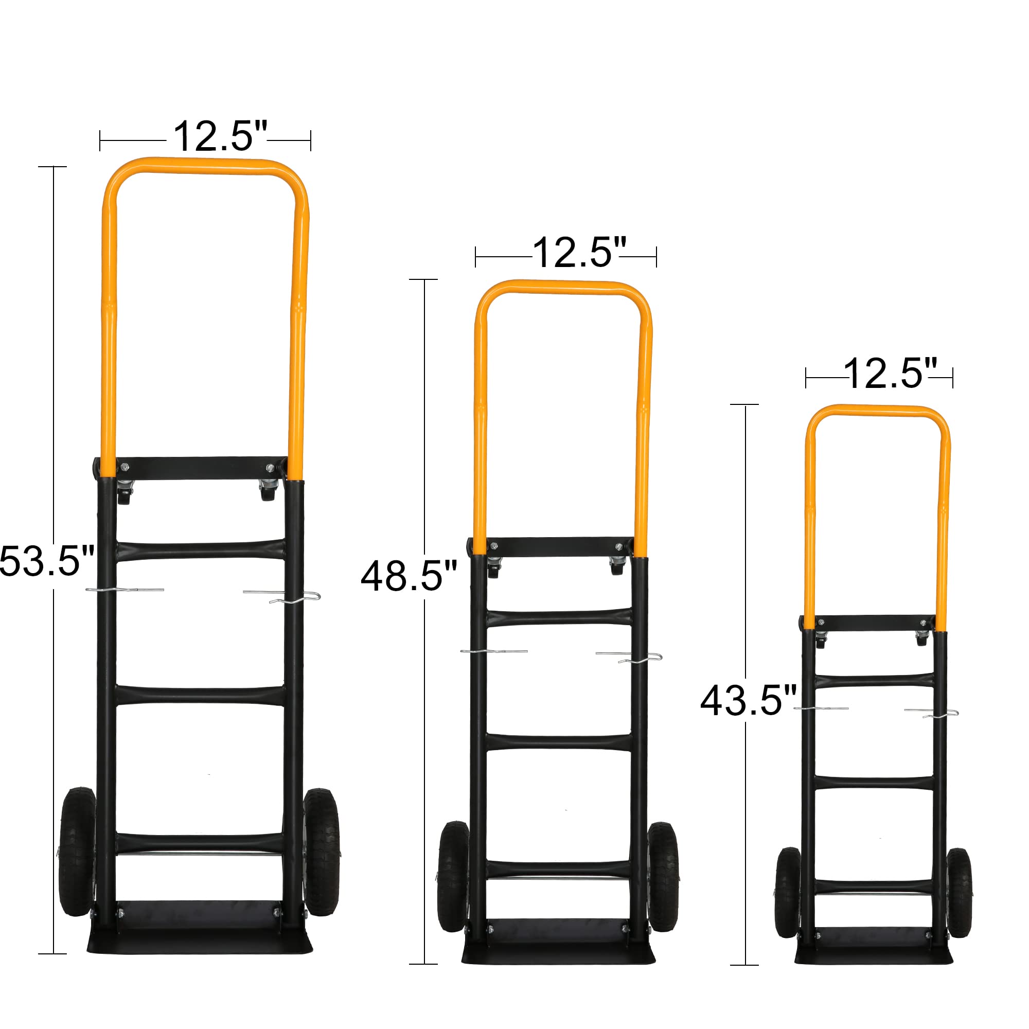 LUCKYERMORE Convertible Hand Truck Dual Purpose 2 Wheel Dolly Cart and 4 Wheel Push Cart with Swivel Wheels 330 Lbs Capacity Heavy Duty Platform Cart for Moving/Warehouse/Garden/Grocery