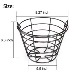 10L0L Golf Ball Baskets Metal Range 2 Pack, Golf Ball Bucket with Handle, Golfball Container, Holds 50 Balls x 2 (Golf Balls are Excluded)