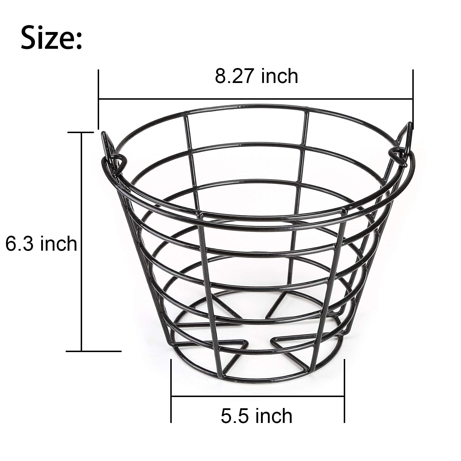 10L0L Golf Ball Baskets Metal Range 2 Pack, Golf Ball Bucket with Handle, Golfball Container, Holds 50 Balls x 2 (Golf Balls are Excluded)