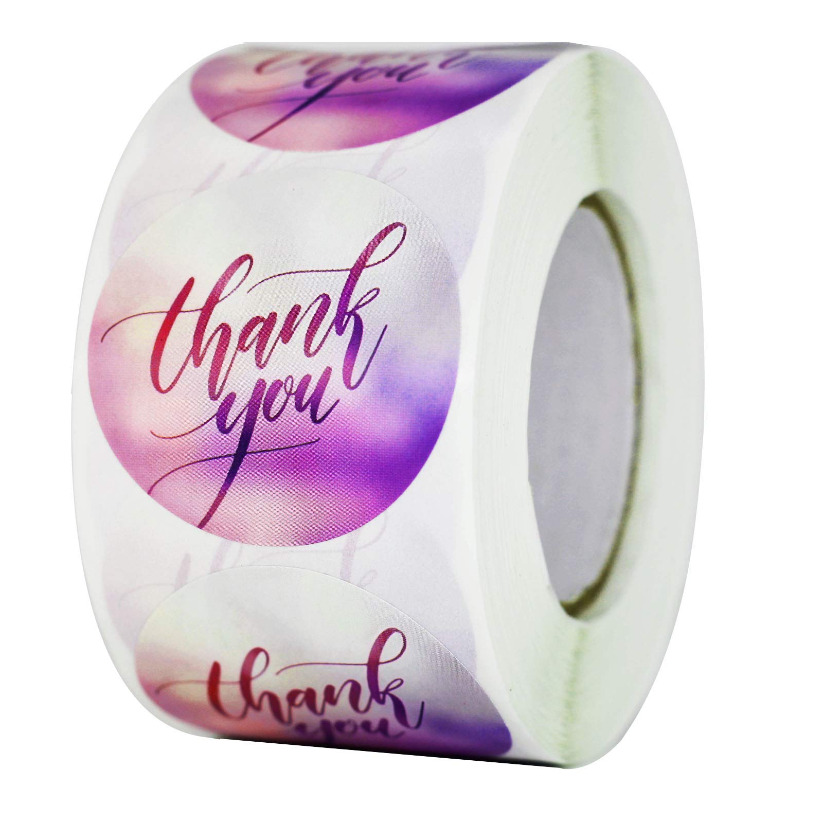 NSWDYLO Thank You Stickers Roll 500pcs Purple Thank You Seal Stickers Perfect for Business and Boutique Packages Envelope Seals Thanksgiving Holiday Gifts Wedding Party Giveaways 1” Thank You Labels