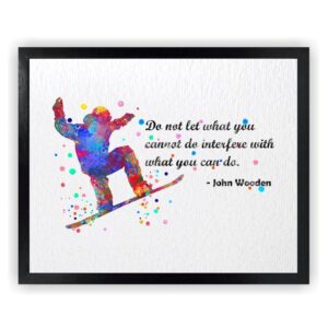 dignovel studios 13x19 unframed snowboard sports do not let what you cannot do interfere quotes watercolor art print inspirational wall art housewarming office home decor dn557